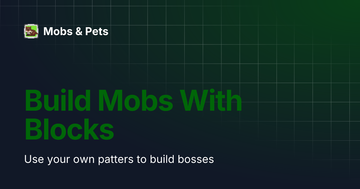 Build Mobs With Blocks | Mobs & Pets